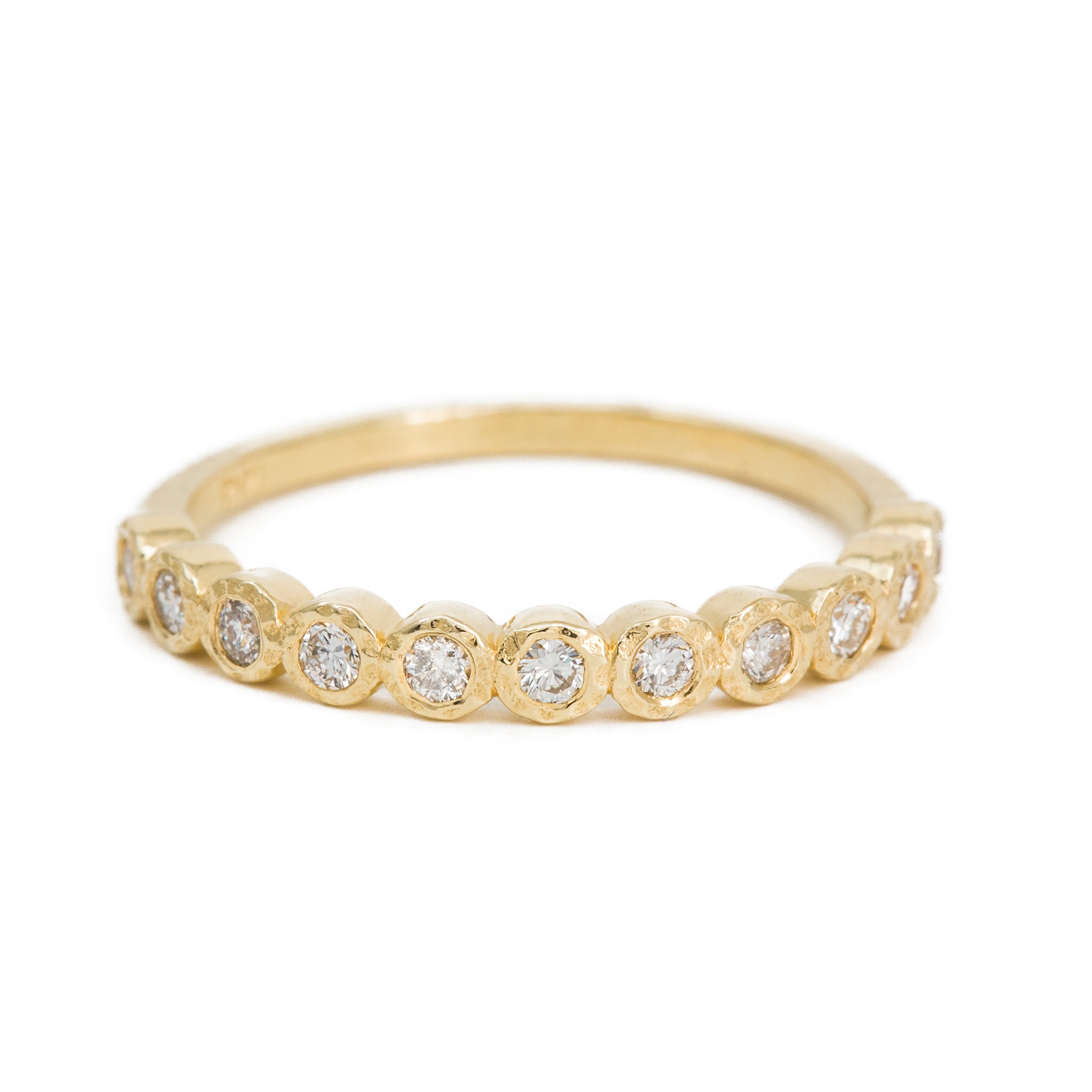 Hammered Bezel Diamond Band | Skelton Jewelry