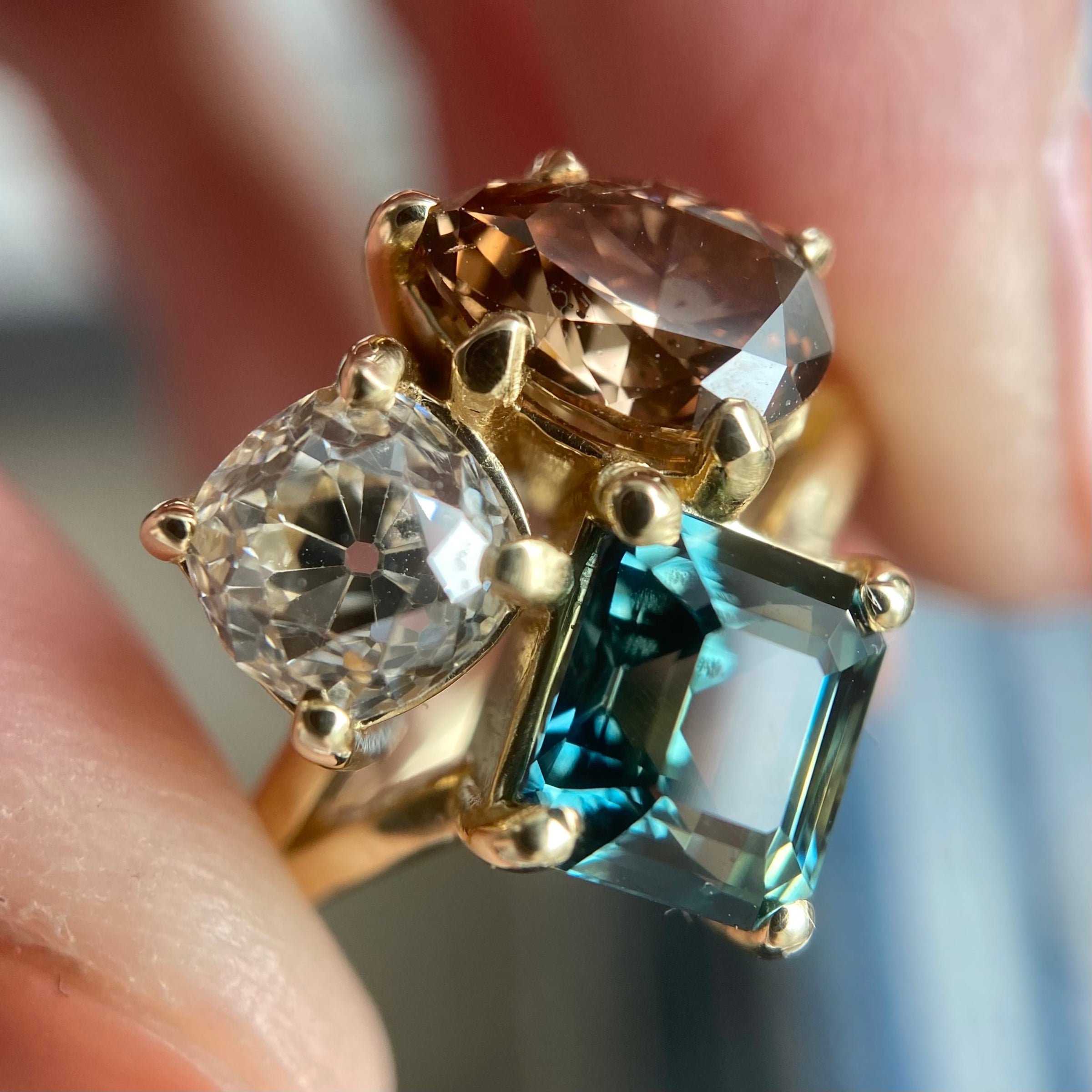 triple stack stone ring