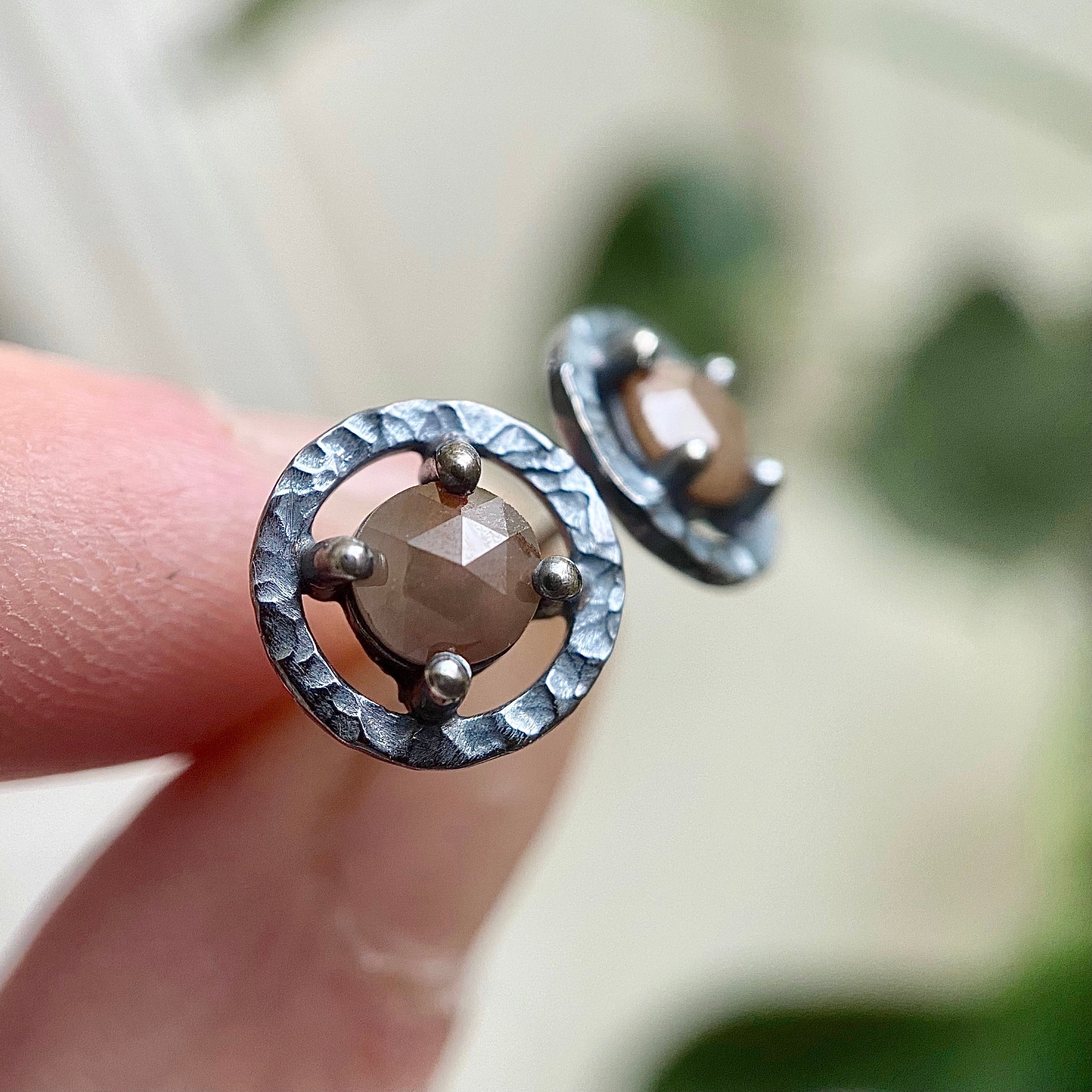 Hammered Halo Studs | Skelton Jewelry