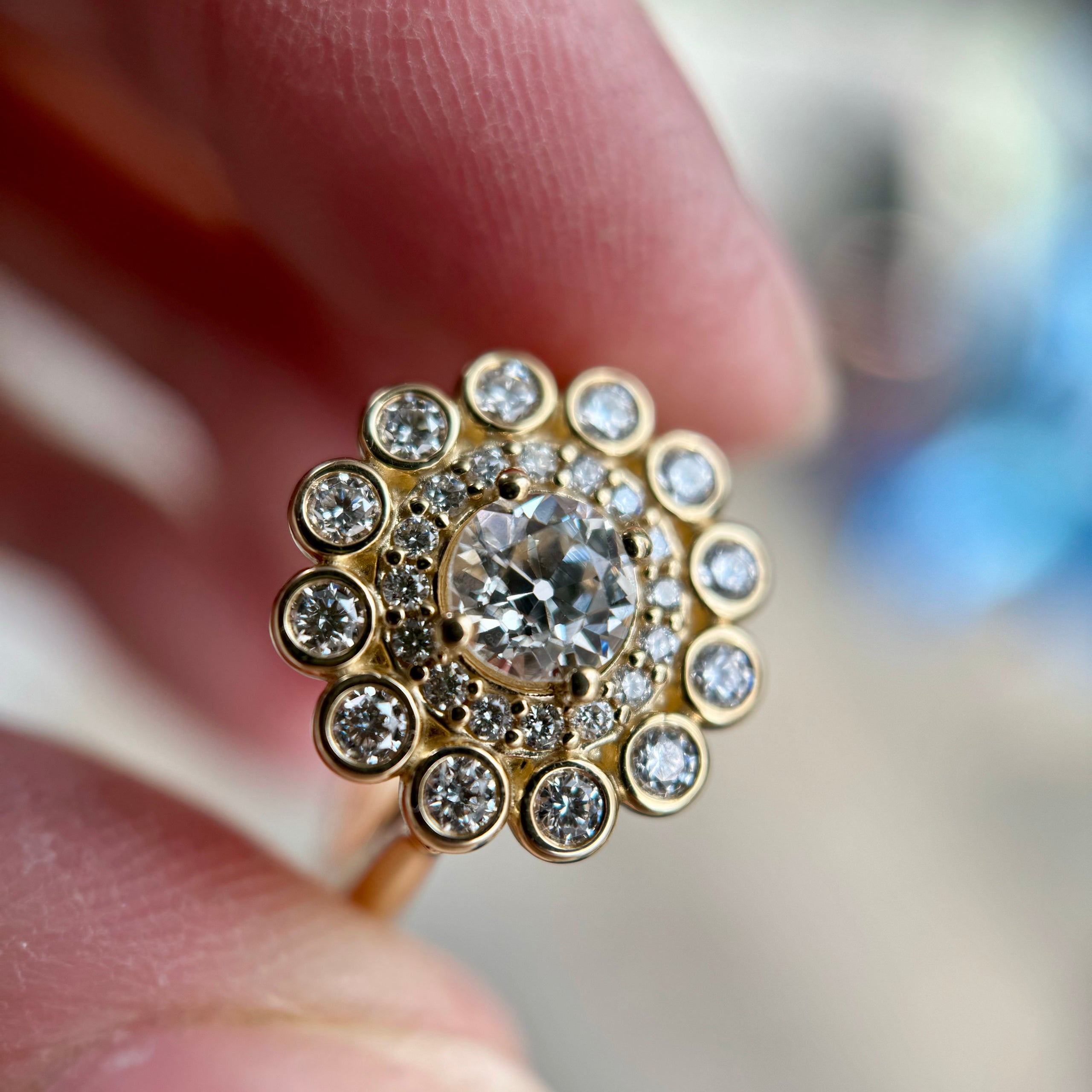 Antique Halo Diamond Ring | Skelton Jewelry